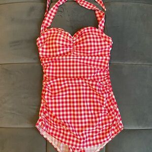 Esther Williams | Swim | Esther Williams Red Gingham Halter Swimsuit ...